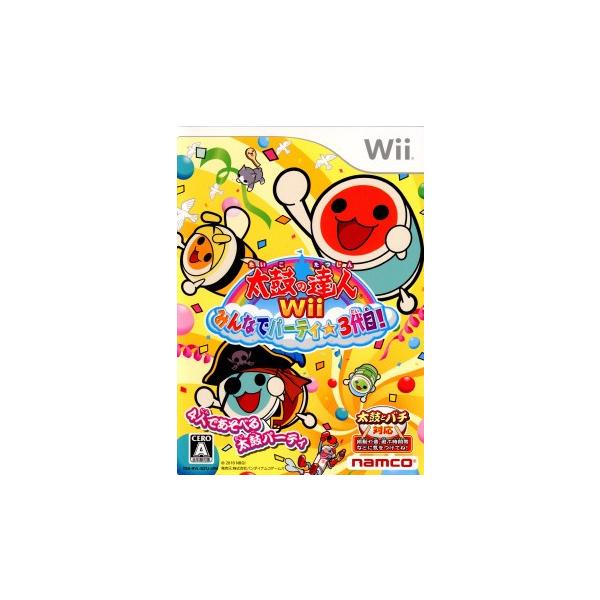 【発売日：2010年12月02日】■タイトル:太鼓の達人Wii みんなでパーティ☆3代目!(ソフト単品版)■機種:ウィーソフト(WiiGame)■発売日:2010/12/02■メーカー品番:RVL-P-S3TJ■JAN/EAN:458222...