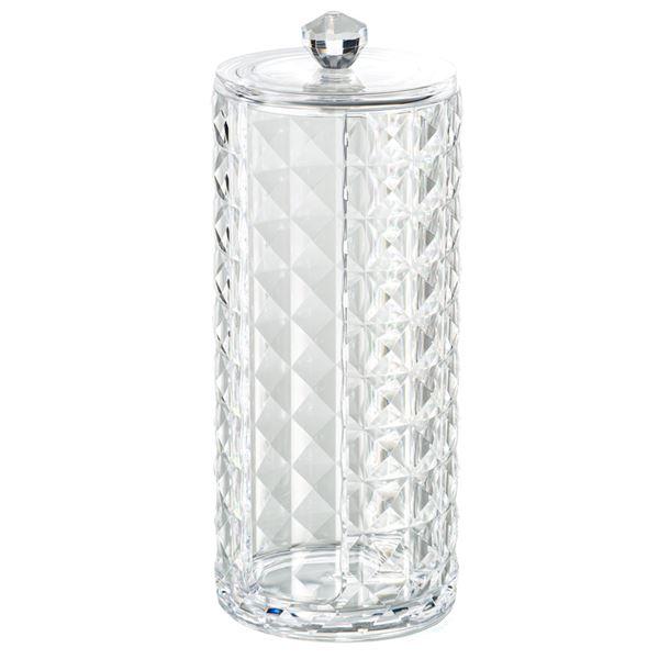 【商品名】 コットン収納ケース コットンパフ入れ 円柱タイプ、前から取り出し可能  [ Y-2017 ]