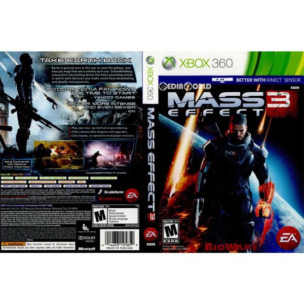 【発売日：2012年03月06日】■タイトル:Mass Effect 3(マスエフェクト3)(北米版)■機種:エックスボックス360ソフト(Xbox360Game)■発売日:2012/03/06■JAN/EAN:0014633195859■...