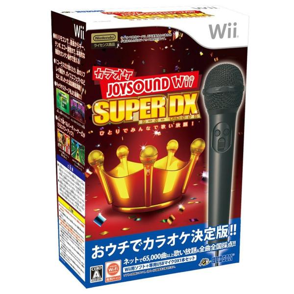 【発売日：2010年12月09日】■タイトル:カラオケJOYSOUND Wii SUPER DX(ジョイサウンドWiiスーパーデラックス) ひとりでみんなで歌い放題! マイクDXセット(限定版)■機種:ウィーソフト(WiiGame)■発売日...
