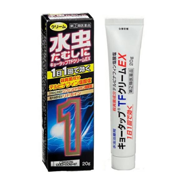 テルビナフィン塩酸塩の優れた殺真菌作用と角質浸透性により，1日1回の塗布で水虫・たむしに優れた効果を発揮します。かゆみ止め成分（ジフェンヒドラミン塩酸塩）と局所麻酔成分（リドカイン）が素早くかゆみを鎮めます。グリチルレチン酸が患部の炎症を抑...