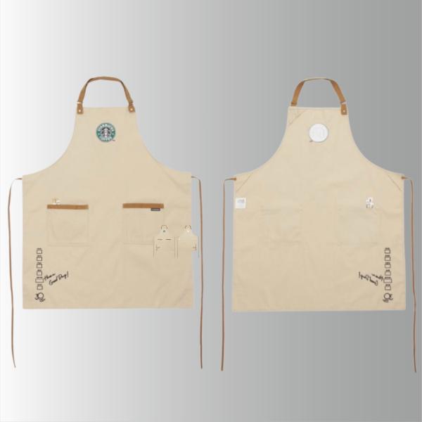 スターバックス　カフェエプロン 30周年記念エプロンカフェエプロン：着丈：87.5cm、裾幅：74.5cm，ストラップ：88.0cm，首ストラップ：41.0-75.0cエプロン本体はナチュラルな印象のアイボリーに、コーヒーを思わせるブラウン...