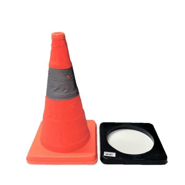 伸縮式カラーコーン　専用ウェイト付き　２個セット【高　さ】　41ｃｍ【土台サイズ】24.5ｃｍ角【カラー】　オレンジ　反射付き【重　量】コーン：460ｇ/個　　　　　ウェイト：1100ｇ/個折り畳んでコンパクトに収納でき、持ち運びも簡単伸縮...