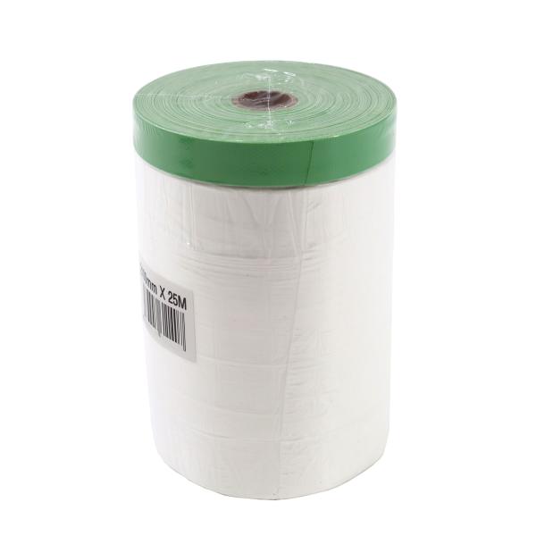 布マスカー 　サイズ ： 2800mm×25m　　入り数 ： 20巻セット布テープ付　シュリンクパック養生用布ガムテープがついたロール状のマスカー 内装作業用養生フィルム送料無料　本州、四国、九州塗装用マスカー 布ポリマスカー 養生ポリマス...