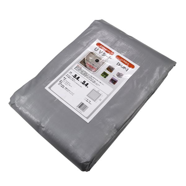 【商品名】UVシルバーシート＃4000 5.4m×5.4m【規　格】#4000　厚手【サイズ】5.4m×5.4m（実寸約5.2m×約5.3m）【ハトメ】900mmピッチ　ポリカーボネート製ハトメ【厚　み】0.28mm【重　量】約5.9kg【...