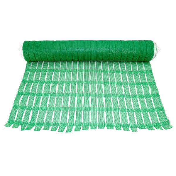 グリーンフェンスネット　【カラー】グリーン【サイズ】1ｍ×50ｍ　【材　質】ポリエチレン製【重　量】5.2kg【使用方法】48.6Φ単管パイプ、ロープ杭、鉄柵等に取り付けが容易です。【用　途】工事現場仮設フェンス　防護柵　防塵壁　防風壁　ゴ...