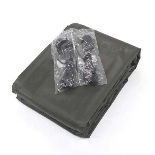 【発売日：2023年03月07日】【商品名】トラックシート　OD 国防色　3号【サイズ】2.3ｍ×3.6ｍ【ハトメ】真鍮ハトメ　26個所【重　量】約5.8kg【厚　み】0.5mm【付属品】コードゴム4ｍ×2本【注　意】※付属のゴムバンドによ...