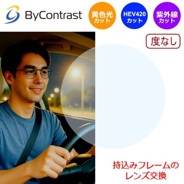国内メーカーITOレンズ製バイコントラスト屈折率1.60　非球面設計プラスチック素材お持ちのフレームに、レンズを入れてお作りできます。HEV420+イエローカットの機能が備わるライトブルーレンズ人が最も眩しいと感じるイエローライトを効果的に...