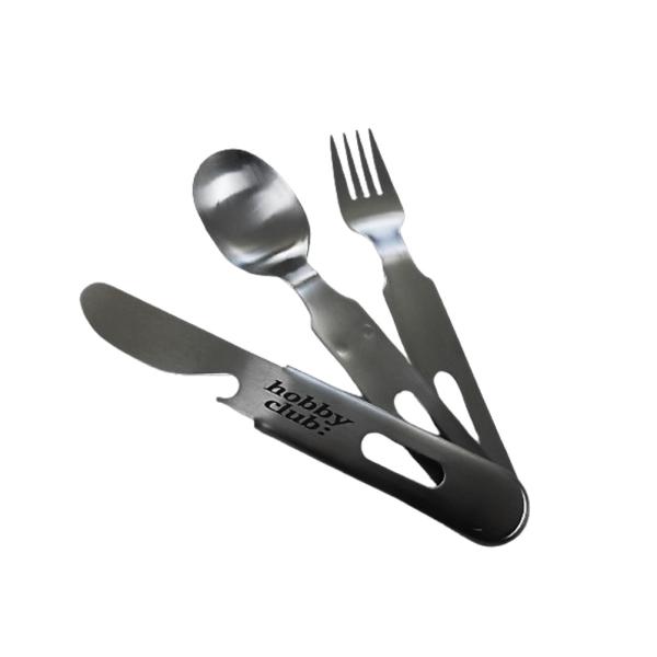 ●キャンピング用のカトラリー3本セット。ナイフ、フォーク、スプーン各1個●食べ終わったらコンパクトに収納できるのも便利。●アウトドア・災害時の必需品！さっと使えるカトラリーです。スプーン全長160mmフォーク全長158mmナイフ全長164m...