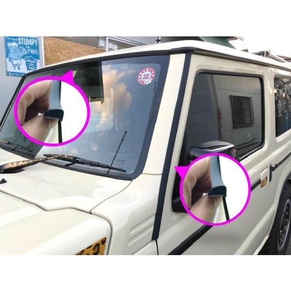 ジムニーJB64用にカット済み！！3Mの両面テープ付ですので、簡単に取り付けできます。色は、艶消し黒です。素材はTPOです。送料無料です。