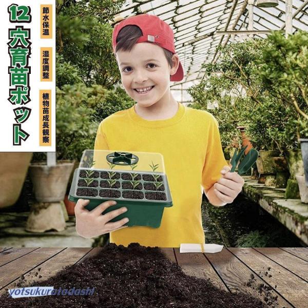 育苗トレイキット 湿度調整 苗 栽培 菜園 卓上型 プランター 屋内 植物 観葉植物野菜 育てる プレゼント育苗トレイキット湿度調整可能の通風口付きのカバーは水分の蒸発を減らして土壌の湿度を維持ことができます。アンダートレイは苗床に適当な温...