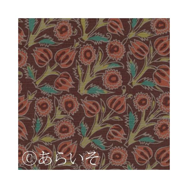 あらいそ中風呂敷　チューリップ手花文（てかもん）ワイン60×60cmの中サイズの風呂敷です。古渡り更紗「チューリップ手花文」とは旧彦根藩に伝えられた美しい「彦根更紗」の文様を染め出した裂です。側面の花文を古人はチューリップ手と呼びましたが、...