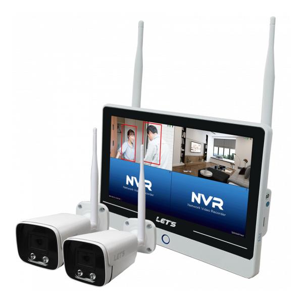 ■2台セット・バレット型カメラ（アンテナ含む）×2・バレット型カメラ用 取付け部材×2・バレット型カメラ用 電源アダプタ×2・LANケーブル×1・録画装置×1・録画装置用 電源アダプタ×1・マウス×1・取扱説明書×1