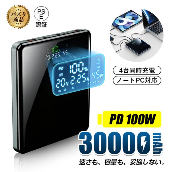 本製品は、30000mAの超大容量と100Wの高出力を両立。MacBookをはじめとするノートPCもACアダプター並みの速度で充電可能で、PD・QCなどの急速充電プロトコルにも対応。タブレット・ゲーム機など多様なデバイスをシームレスに充電で...