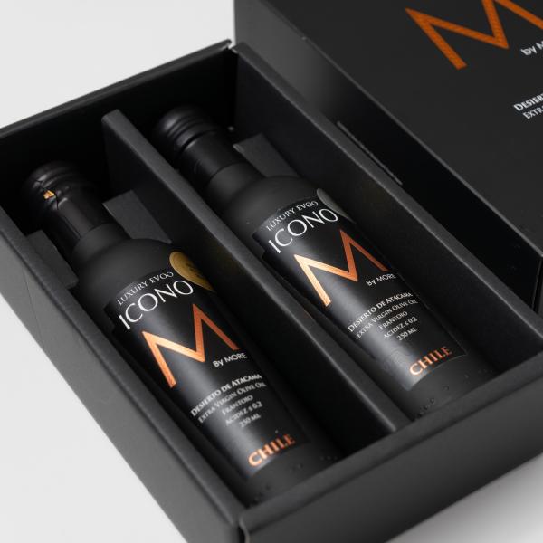 こちらはギフト用の化粧箱入り商品（FRUITY SPICY 250ml 2種セット）になります。原材料：Frantoio 98%,Coratina 1%,Sevillana 1 ％原産地/製造元：チリ共和国/More社内容量：アイコノ 25...