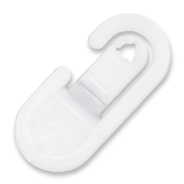 挟むだけのスタンダードなフックです。売り場でディスプレイの幅を広げます。【製品仕様】サイズ全長×幅：38mm×17mm参考穴径：5mmカラー：ナチュラル・黒材質：ポリエチレン入数：1セット 100個◎ご注意下さい・出荷までの日数が違う商品を...