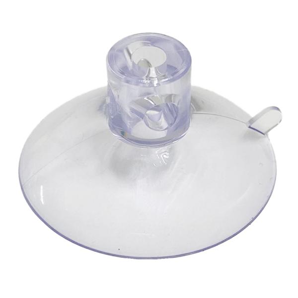 取り付け、取り外しが簡単な吸盤は販促物やディスプレイに最適です。紐を通したり、ミニのぼりを立てたり、POPに便利な汎用性の高い立横穴タイプの吸着盤です。【製品仕様】直径×立穴径×横穴径(mm)：40×5×5材質：軟質塩化ビニール入数：1パッ...