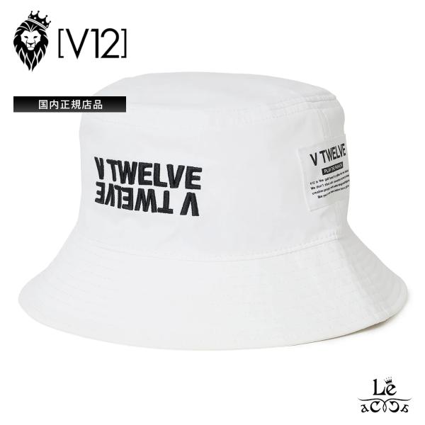 下反転のロゴが印象的なバケットハット。軽やかな素材で通気性も良く、ラウンド時の日差し対策にもぴったり。サイドのピスネームがアクセントをプラス。スタイリングに取り入れるだけで、存在感を引き立てるアイテムです。ブランド：V12（ヴィ・トゥエルブ...