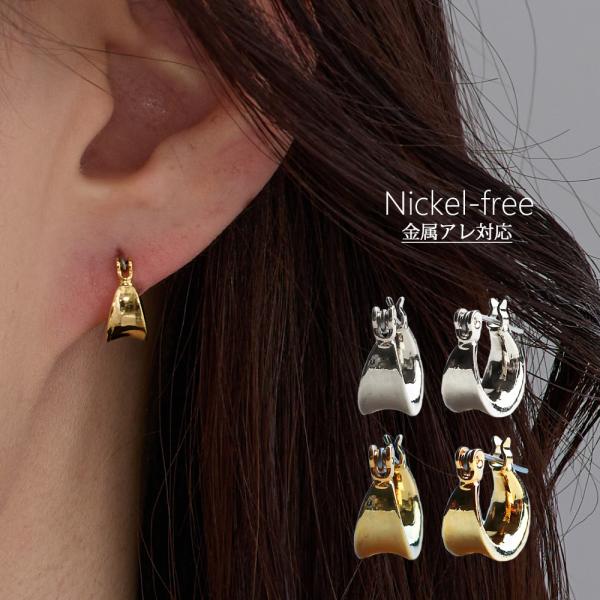 ■商品名：arched hoopのキャッチレスチタンピアス（2F）■商品番号：CR-28■約1ｃｍ×約0.5ｃｍ　重量約1.2ｇ（1ケ）■ゴールドカラー（K18GP）/シルバーカラー■金属アレルギー対応/ニッケルフリー■チタンポスト　クロッ...