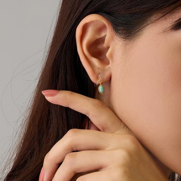 ■商品名：目を惹くキレイ色ターコイズストーンのイヤリング/ピアス(23jul20）2F■商品番号：pe-n227■Aタイプ：1ｃｍ×0.5ｃｍ　Bタイプ：2.5ｃｍ×1.5ｃｍ　Ｃタイプ：2.1ｃｍ×1.2ｃｍ　■人工石・合金製/真鍮製/タ...