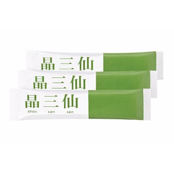 山〓子、麦芽および植物性発酵物を原料としています。この３つは中国の伝統的な組み合わせで、食事の前後によく摂られています。「晶三仙」は山〓子の爽やかな酸味を楽しめます。