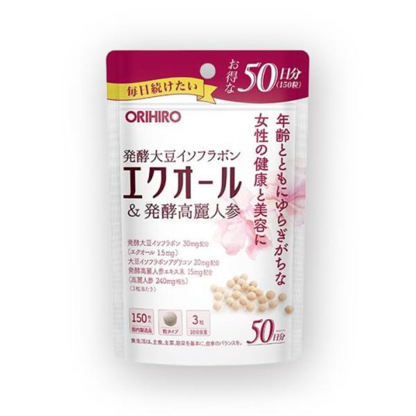 粒タイプにリニューアルしました！成分量に変わりございません。年齢とともに変化する女性の健康、美容におすすめな大豆イソフラボン、エクオールに加え、活力素材として発酵高麗人参を配合。カラダが本来持っているキレイと元気を応援します。お得な50日分...