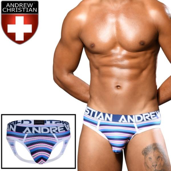 【3,980円以上お買い上げで送料無料】カリビアンの爽やかさをモチーフにしたスポーティで陽気なボーダーライン・ジョックストラップ。生地は通気性のある細かいメッシュスタイルになっているため、通気性抜群です。このオルモストネイキッド（Almos...