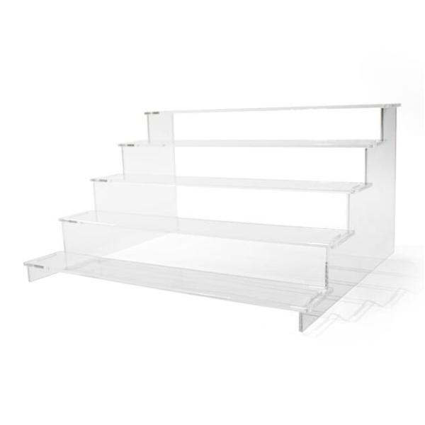 【商品仕様】■品番：ACRYL-DP5■段数：5段■サイズ：W300×H160×奥行250mm　1段の奥行：50mm　段差：33mm■カラー：透明/柄無■材質：アクリル（3mm厚）■セット内容：サイドパーツ2枚、階段パーツ5枚■納期：3営業...