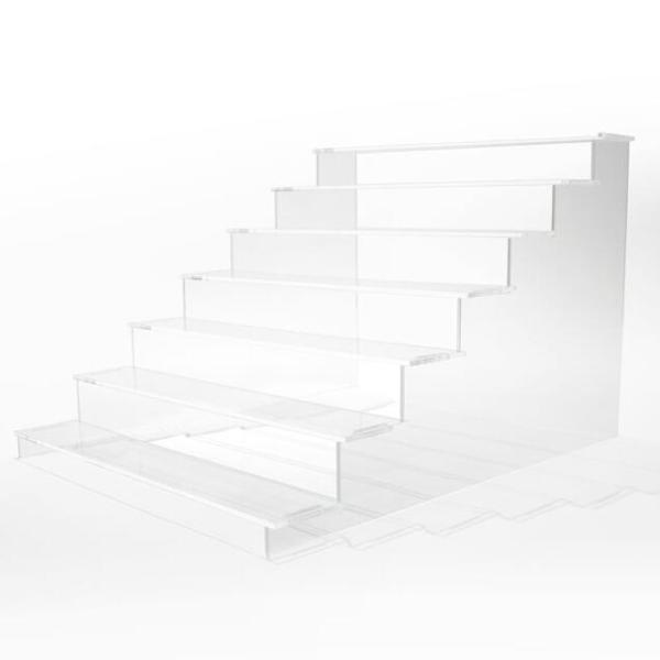 【商品仕様】■品番：ACRYL-DP7■段数：7段■サイズ：W300×H228×奥行350mm　1段の奥行：50mm　段差：33mm■カラー：透明/柄無■材質：アクリル（3mm厚）■セット内容：サイドパーツ2枚、階段パーツ7枚■納期：3営業...