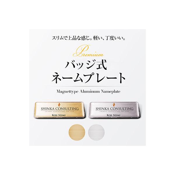 【商品仕様】■サイズ：W79mm×H28mm 厚さ：2.0mm　ピン込9.0mm 重さ：10g■商品備考：留め具/ピンバッジ■ベース地：シルバー,ゴールド■素材：表面コーティングステンレス/曲面仕上げアクリルカバー■納期：3営業日以内発送※...