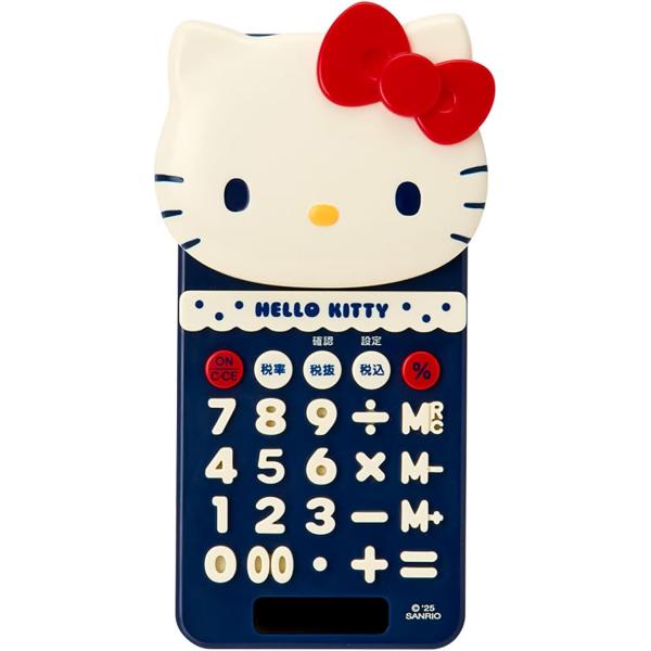 ※ポスト投函でのお届けとなります。※追跡番号付きメール便で発送致します。土日・祝日もお届け致します！日常をかわいいで彩る身の回り雑貨（いつまでもサンリオ）キティフェイス形のカバーが存在感バツグン税計算が簡単にできる機能付きで、計算作業が捗る...