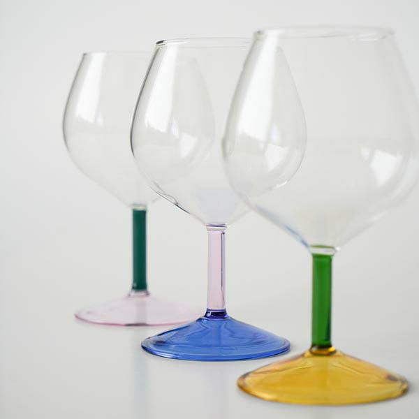 品番Tid ワイングラスライトグリーンxイエロー　ピンクxブルー　グリーンxピンク HS3588　HS3589　HS3590サイズ約φ90×h157mm容量約370ml素材耐熱ガラス補足・電子レンジ使用可・食品可・専用ボックス入りブランドA...