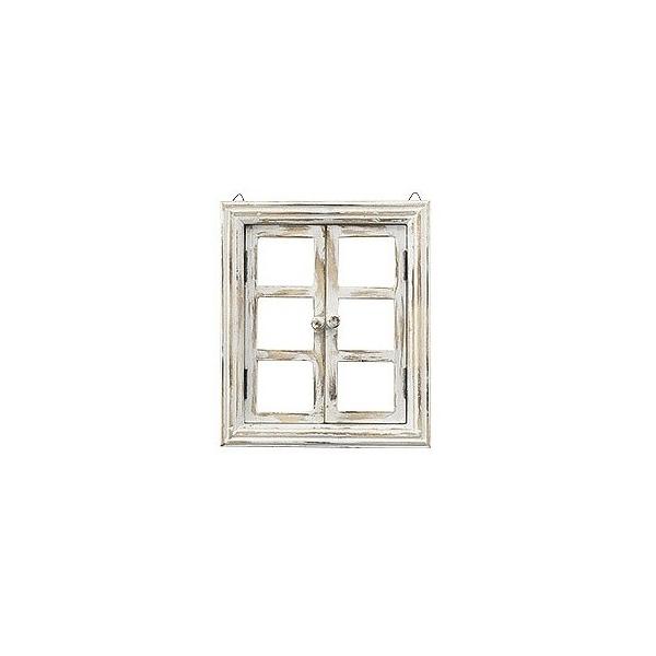 シャビーなウッドのディスプレイで雰囲気のあるワンコーナーに。ウォールデコレーションのご紹介です。■お気に入りの空間を、オシャレに変化してくれます。■サイズ：約 幅18×奥行2×高さ21cm■素材：木■窓が開きます。■壁掛け金具付きです。■原...