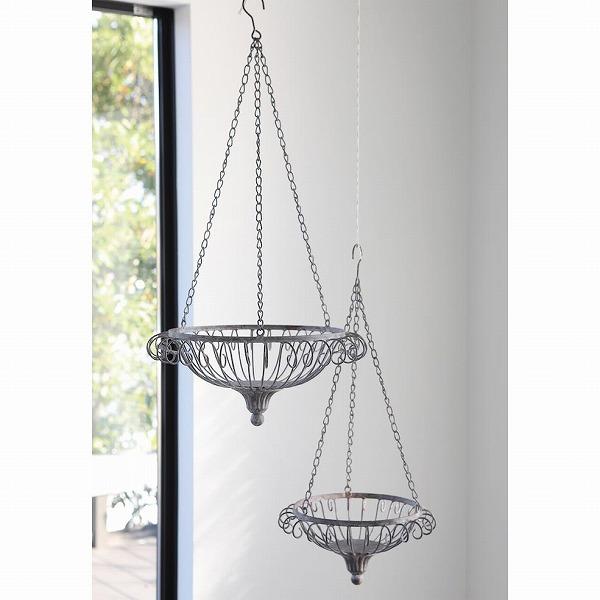 品番ホワイラス・ハングバスケ 2点セットGK-73サイズＬ/約幅38×奥行38×高さ18cmＳ/約幅28×奥行28×高さ14cmチェーンの長さ：L56cm、S48cm耐荷重各2kg素材スチール原産国中国備考アンティーク調ブランドコベントガー...