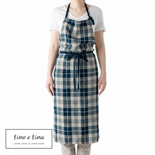 リーノ・エ・リーナ / Lino e Linaより、シンプルでスタイルがよく見える大人気の「マノン」フルエプロンのご紹介です。■上品なチェック柄が大人っぽい「パルセル・ダークブルー」落ち着いたカラーのオーバーチェックが上品な印象。 ストラッ...