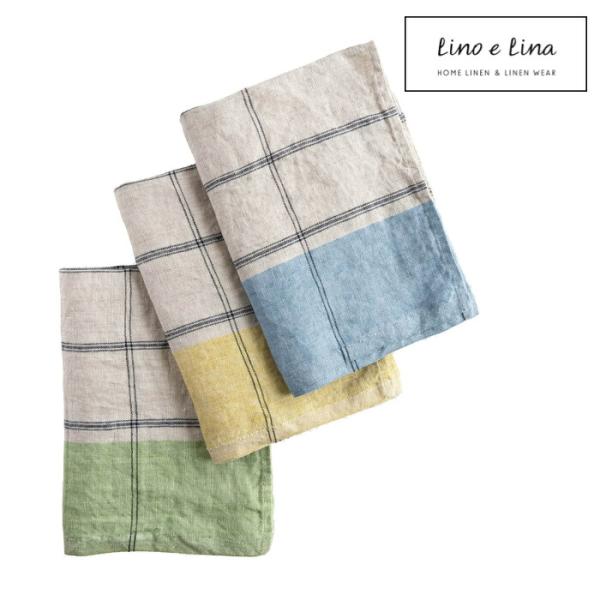 両サイドのアクセントカラーが可愛らしい、Lino e Lina「キッチンクロス ドメーヌ」。●フラックスカラーをベースに、両サイドへアクセントカラーをプラス。繊細なラインが全体を引き締め、ナチュラルな中にも洗練された雰囲気を感じるデザインで...