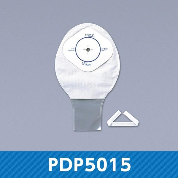 お子さまのデリケートな肌に優しい全面に皮膚保護剤「バリケア」採用の面板と、下部の開口部から排泄物の処理ができるストーマ袋が一体となった単品系ストーマ装具。ストーマ袋はクリップを使ってすそを留めます。【仕様】番号：PDP5015色：透明規格：...