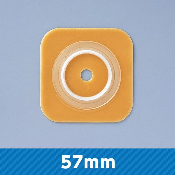 スナップロック式二品系ストーマ装具。皮膚保護剤部分に肌に優しい「バリケア」を使用した面板。皮膚保護剤周囲には通気性の高いアクリルテープを使用。腹壁にもフィットしやすい面板です。【仕様】フランジサイズ：57mmストーマサイズ：30〜42mm1...