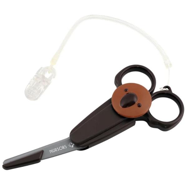 ●べたつきに強いフッ素樹脂をブレード加工しています。●材質：ブレード／ステンレス刃物鋼（420J2）、ハンドル・キャップ／ABS樹脂●全長：140mm●ホルダー・ストラップ付き●タイプ：コアラ●色：ブラウン●型番：NS-140SK