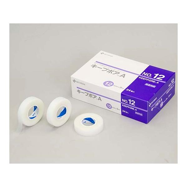 【特徴】ポリエチレンサージカルテープ。縦横に簡単に切れ、ガーゼ・チューブ固定に最適。【仕様】型番：No.12入数：1箱(12mm×9m×24巻)※商品画像は代表的な商品を表示しており、品番により異なる場合がございます。