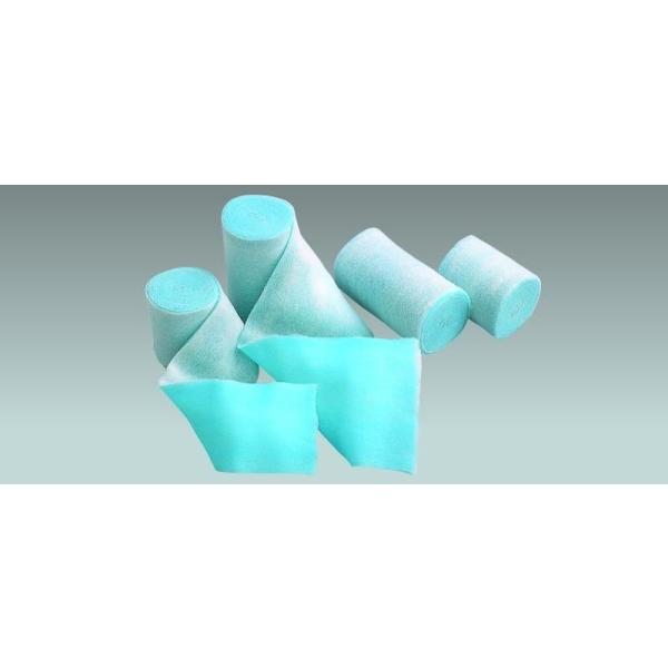 ■ギブス用綿包帯です。■綿とレーヨンの混紡で、肌触り・吸湿性に優れています。■クッション性・手切れ性に優れ、簡単に使用できます。■青色に着色してありますので、ギブスカット時の目印となります。