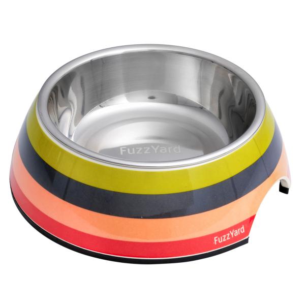 オーストラリア メルボルン発のペットライフスタイルブランドfuzzyard（ファズヤード）のファッショナブルなフードボウル。台所やダイニングに適したデザインです。二重構造（メラミン樹脂/ステンレス）となっているので、セパレートで使うのもおす...