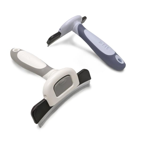 ワンちゃんのトップコートの下にあるアンダーコートと抜け毛をしっかり安全に取り除くことのできる抜け毛取りブラシの改良版が登場です！ペットの体に合わせたカーブライン設計でより安全で使いやすくなりました！-ペットの体にフィットする角度でしっかりと...