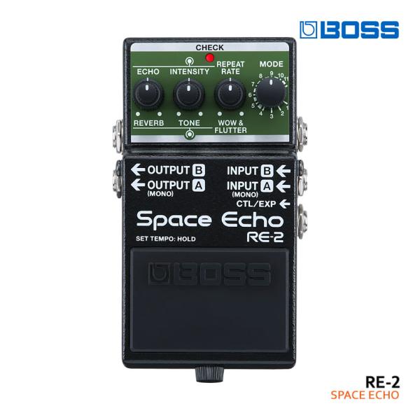 BOSSのスペースエコー「RE-2」です。RE-2は、Space Echoの温かいエコー・サウンドを再現したコンパクト・ペダルです。サウンドと挙動まで再現したRE-2には、ミュージシャンが心地よいと感じるSpaceEchoの魅力が凝縮されて...