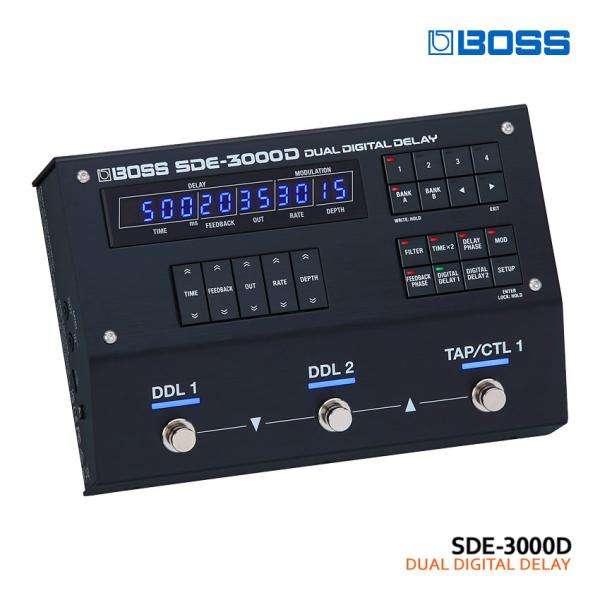 BOSSのデュアルデジタルディレイ「SDE-3000D」です。Rolandの誇るラック型デジタル・ディレイの名機「SDE-3000」の特徴的なサウンドを忠実に再現しつつ、現代のニーズに応えるべくさらに高い汎用性を備えたデジタルディレイ。ダイ...