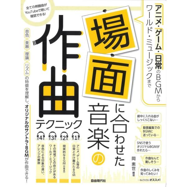 映画等にある「悪の組織」の登場や、テレビの時代劇、ゲームで使われるような「冒険」や「戦い」といった「場面」や「場所」等を彷彿させる作曲ができるようになる本。また、楽譜やタイトルで曲の想像ができなくても、YouTubeで音源が確認できるので安...