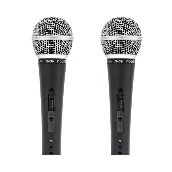 使いやすいダイナミックマイクロフォン　2本セット安価ながら、意外と使えるダイナミックマイク。本体の重厚感も程よくあり、安物っぽさは感じませんでした。実際に使ってみましたが、1,000円台のマイクとの差は歴然でした。激安なマイクは高域寄りなサ...