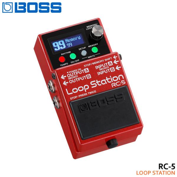 BOSSのループステーション「RC-5」です。高度なループ機能を搭載したコンパクトペダルのルーパー。操作性と視認性を高めたバックライト付きのLCDは、ルーパーのステータスを常に分かりやすく表示。50種類以上の内蔵リズムや最大13時間のステレ...