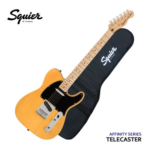 Squier by Fenderのエレキギター「Affinity Series Telecaster」です。伝説的なデザインと典型的なトーンを備えたギター。薄くて軽量なボディ、スリムで快適なネック、最適なボディレゾナンスが得られるブリッジ、...