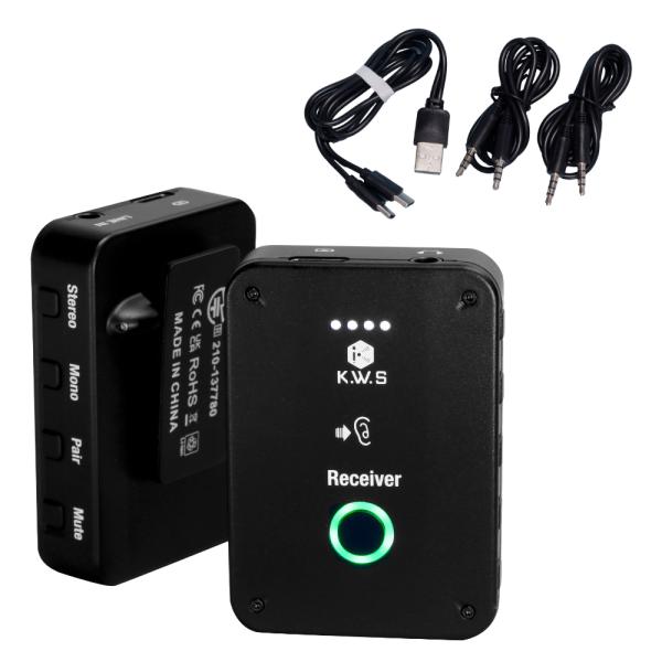 超お手頃価格のワイヤレスイヤモニター送受信機オススメ用途：リハーサルスタジオ/ボランティア演奏「KWS EM1」は、プロ仕様のロスレス音質を実現したステレオ対応デジタルイヤーモニターシステムです。軽量コンパクトなデザインと長時間バッテリーを...